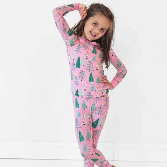 Little Sleepies | Pajamas | Little Sleepies Pink Twinkling Trees Set ...